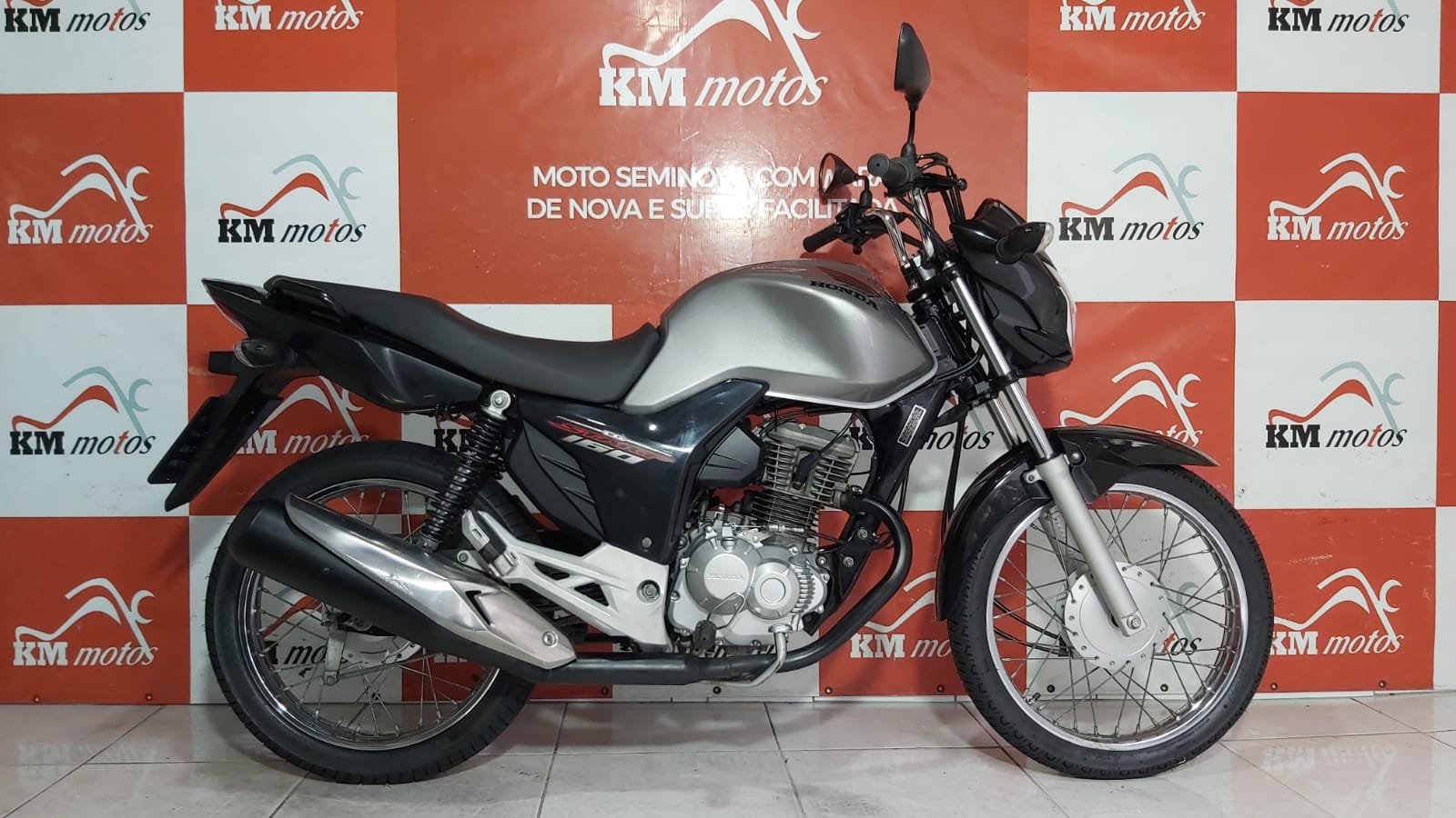 Honda CG 160 Start ES 2022 Prata | KM Motos | Sua Loja de Motos Seminovas