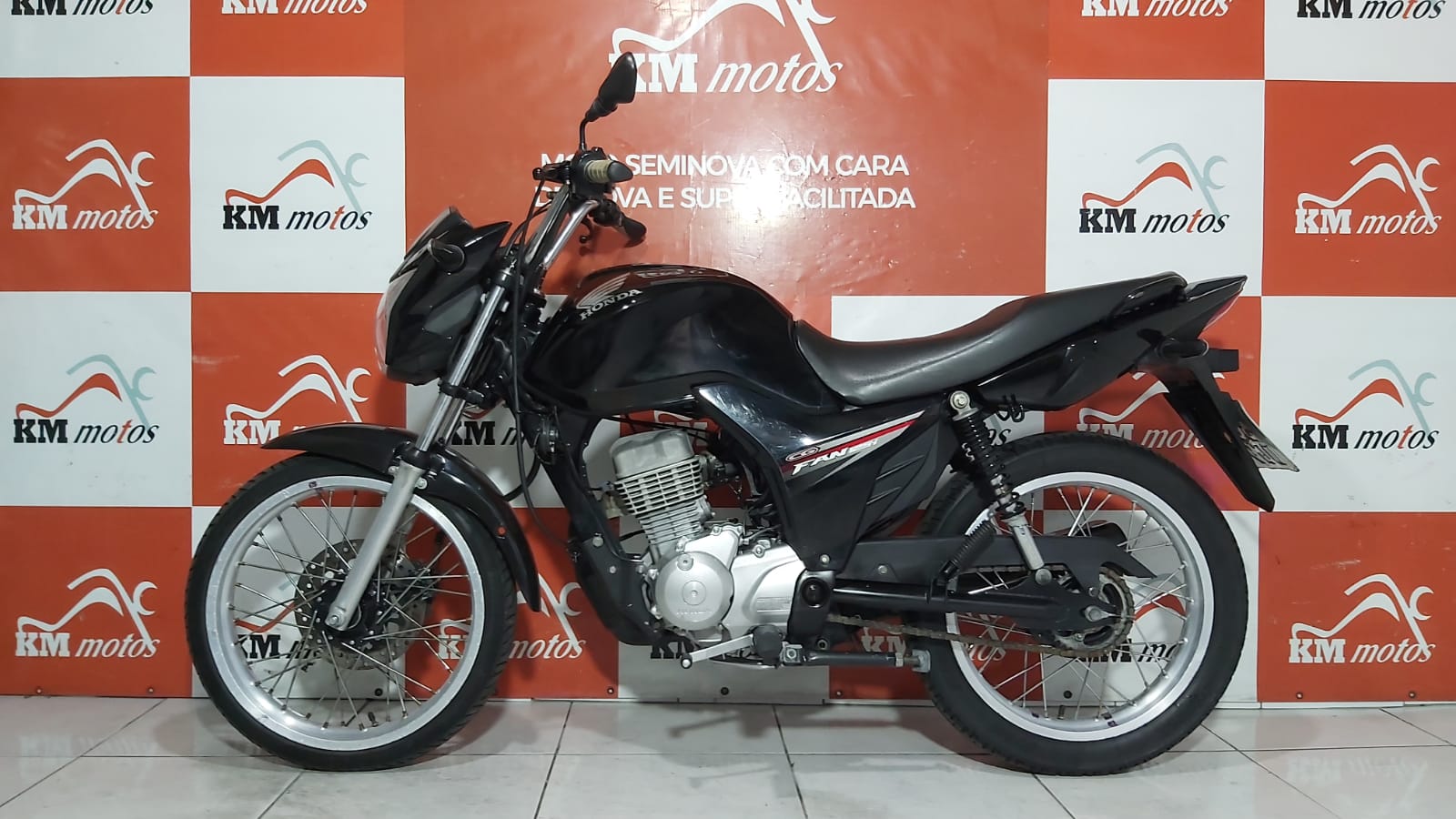 Honda 125i Fan 2018 Preta | KM Motos | Sua Loja de Motos Semi Novas