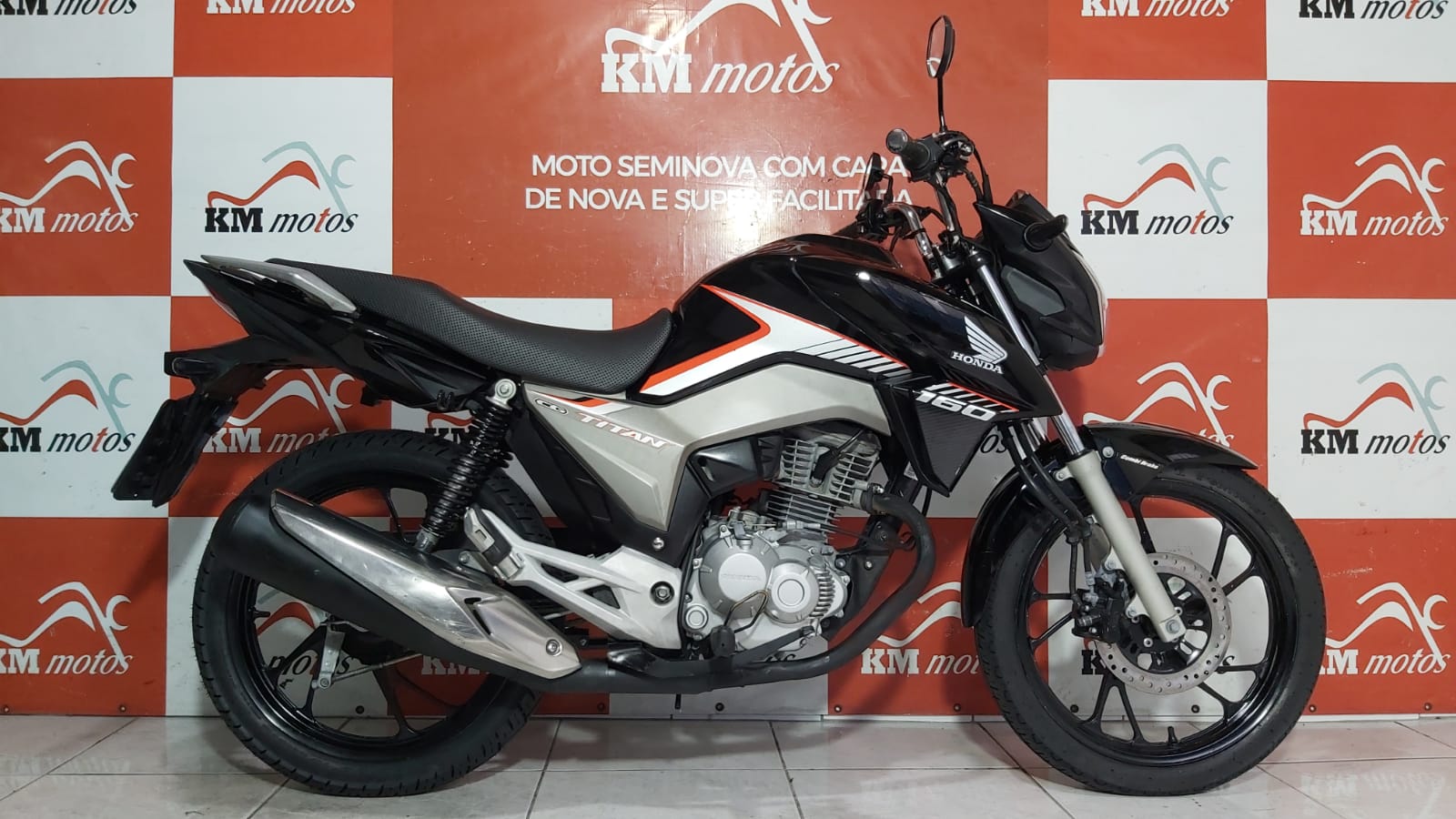 Honda CG 160 Titan 2018 Preta | KM Motos | Sua Loja de Motos Semi Novas