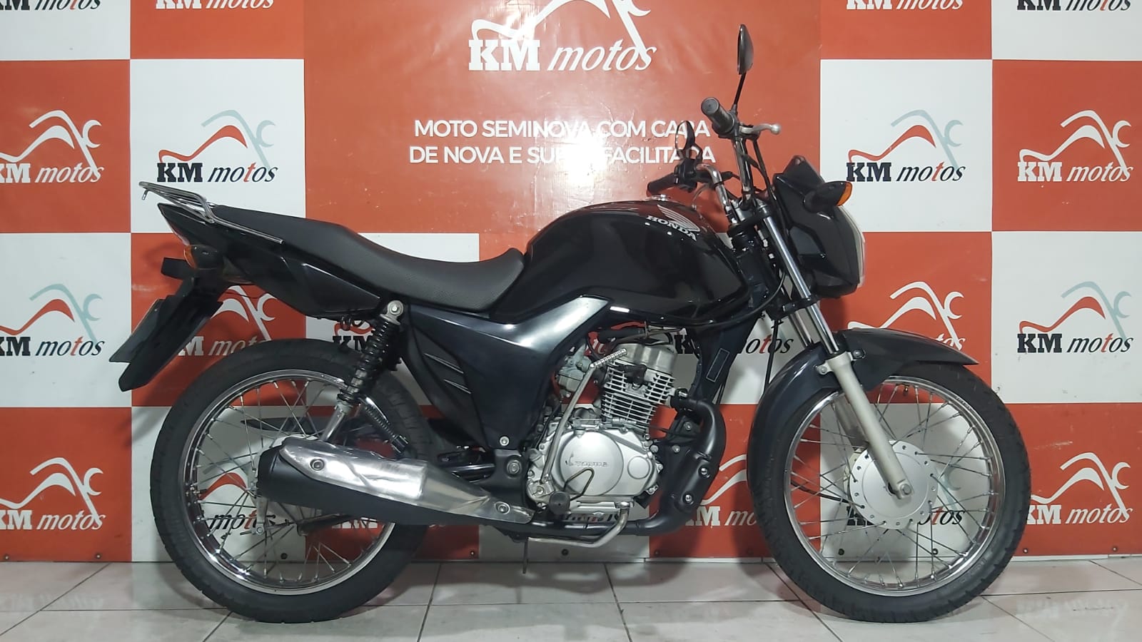 Honda CG 125 Fan KS 2015 Preta | KM Motos | Sua Loja de Motos Seminovas