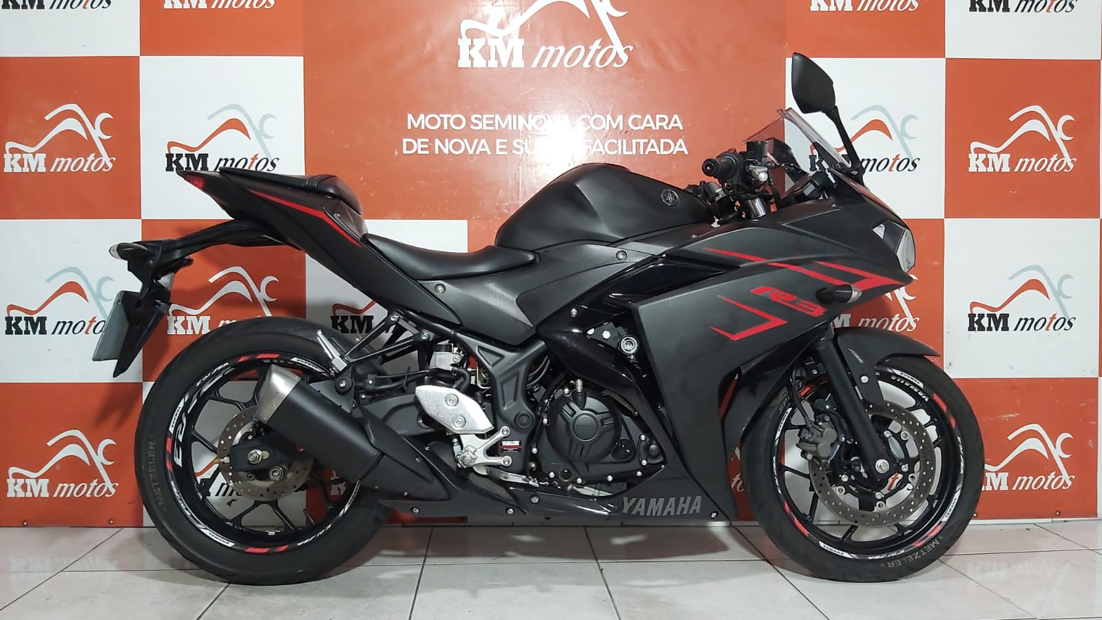 Yamaha YZF R3 Abs 2018 Preta | KM Motos | Sua Loja de Motos Seminovas