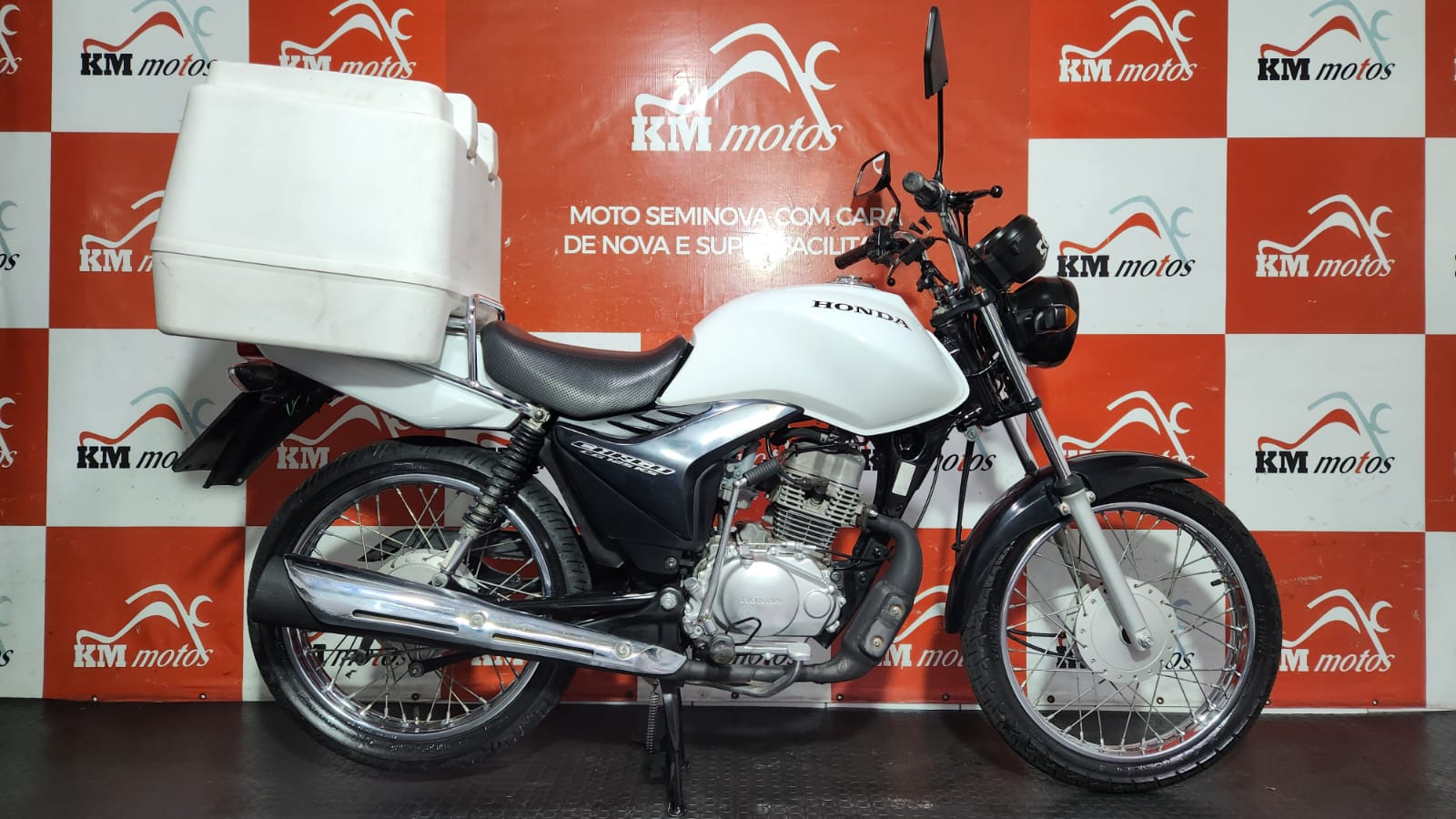 Honda CG 125 Cargo KS 2013 Branca | KM Motos | Sua Loja de Motos Seminovas