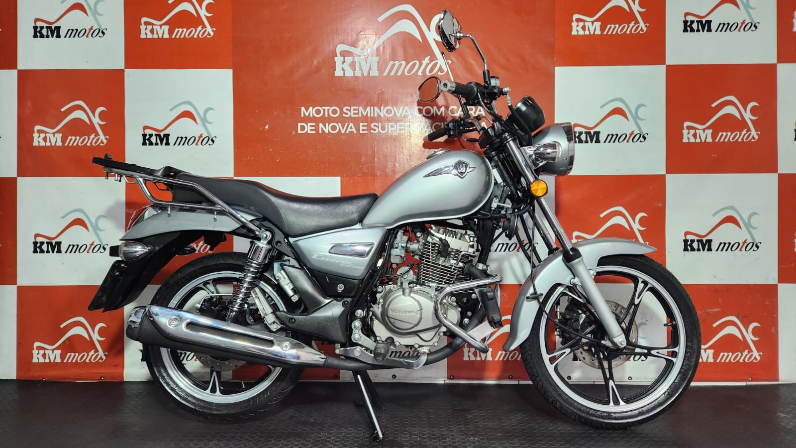 Haojue Chopper 150 Road 2019 Cinza | KM Motos | Sua Loja de Motos Seminovas