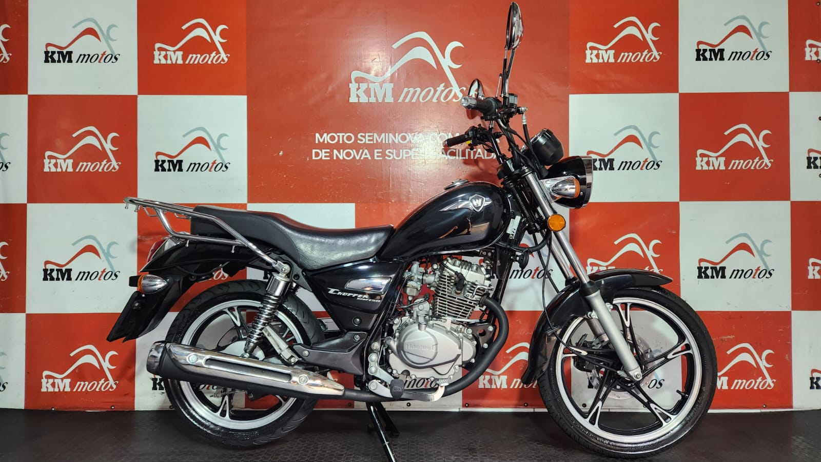 Haojue Chopper 150 Road 2018 Preta | KM Motos | Sua Loja de Motos Seminovas