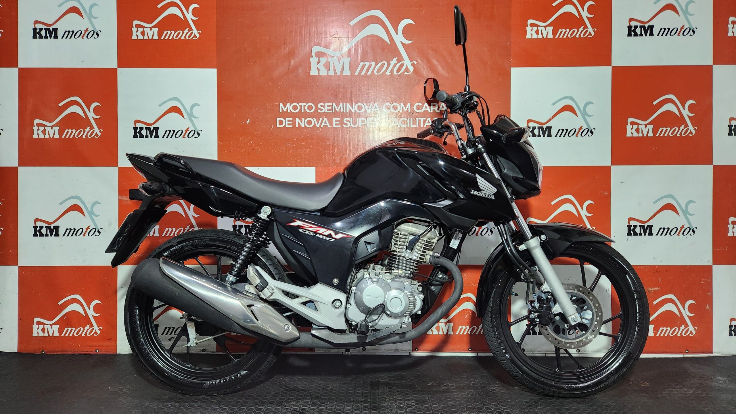 Honda CG 160 Fan 2023 Preta | KM Motos | Sua Loja de Motos Seminovas