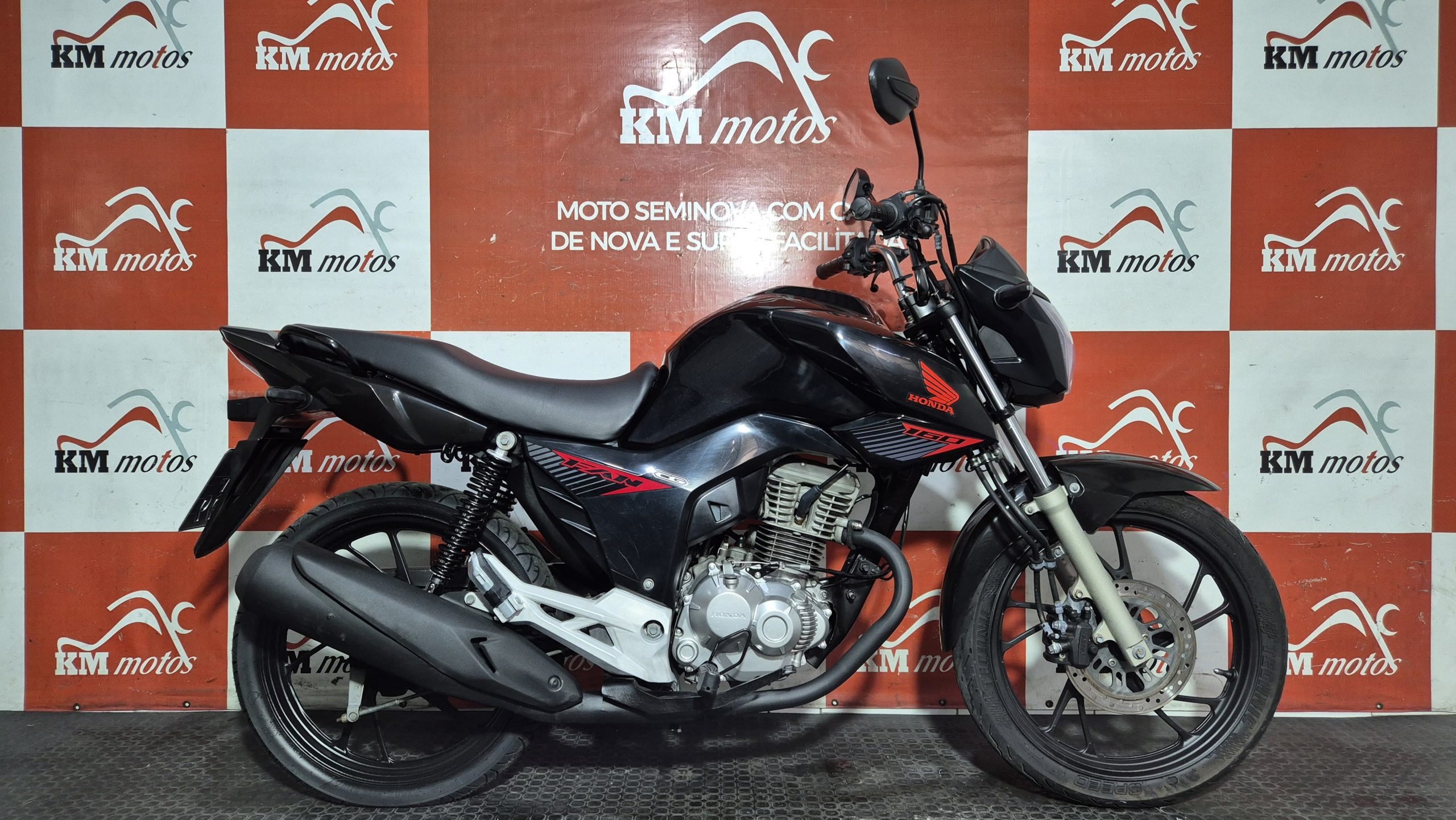 Honda CG 160 Fan CBS 2021 Preta | KM Motos | Sua Loja de Motos Seminovas